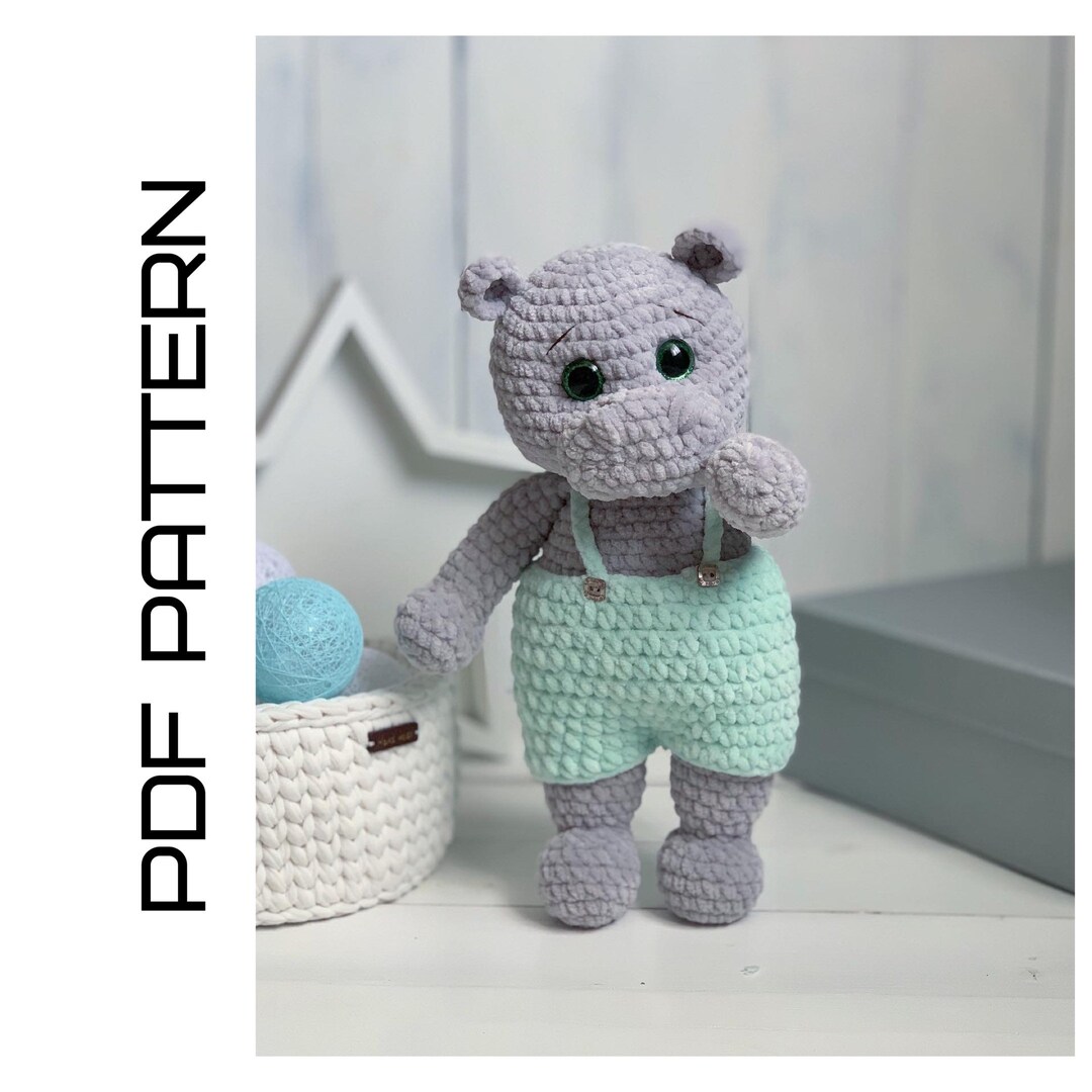 Crochet Hippo Boy Toy PATTERN - Etsy