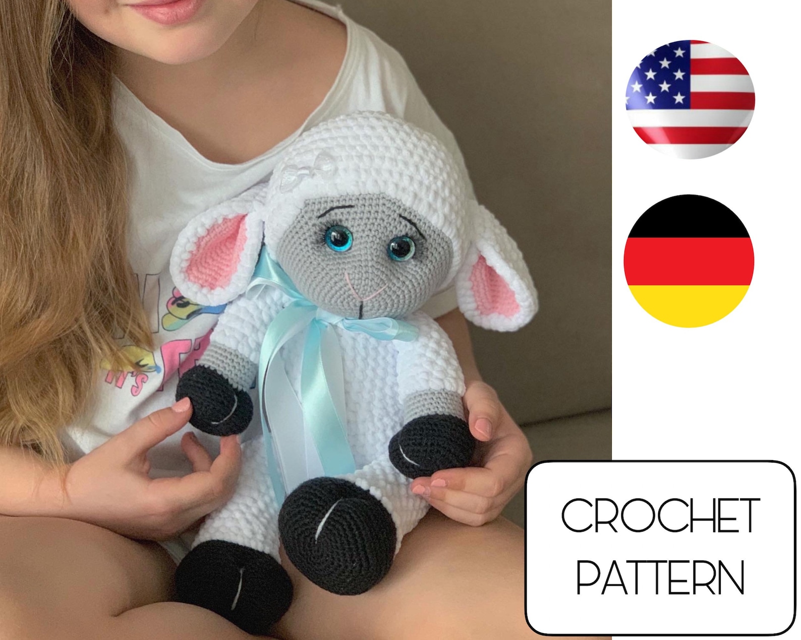 Sheep Crochet Toy Amigurumi Pattern, Easy Crochet Lamb Toy Pdf Pattern ...