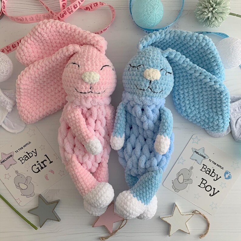 Crochet Bunny Comforter Toy Pattern Crochet Rabbit Amigurumi - Etsy