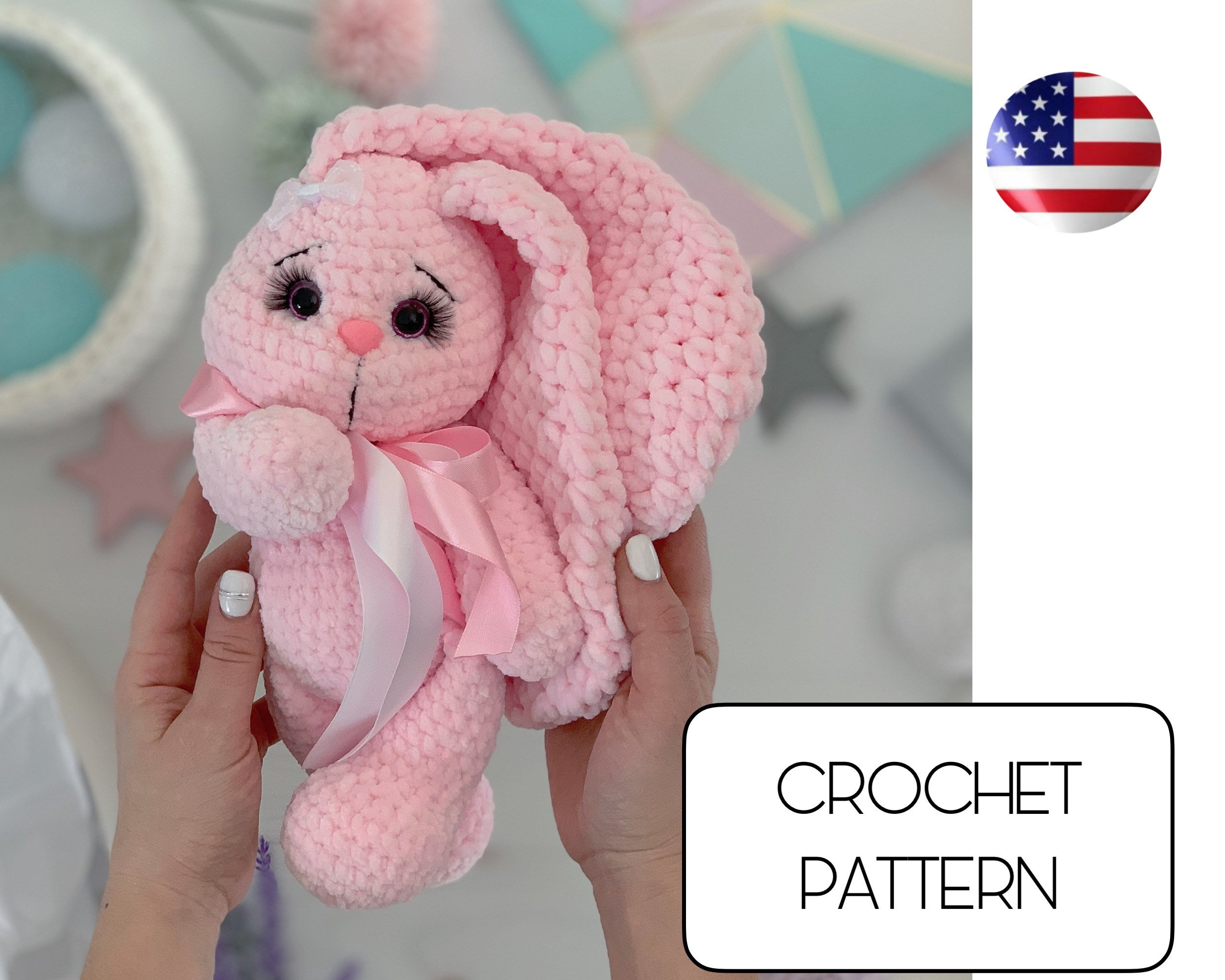 Crochet bunny toy amigurumi pattern easy crochet rabbit toy | Etsy