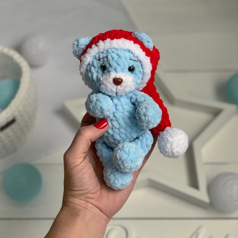 Crochet Christmas Bear Toy Pattern Amigurumi Little Teddy | Etsy