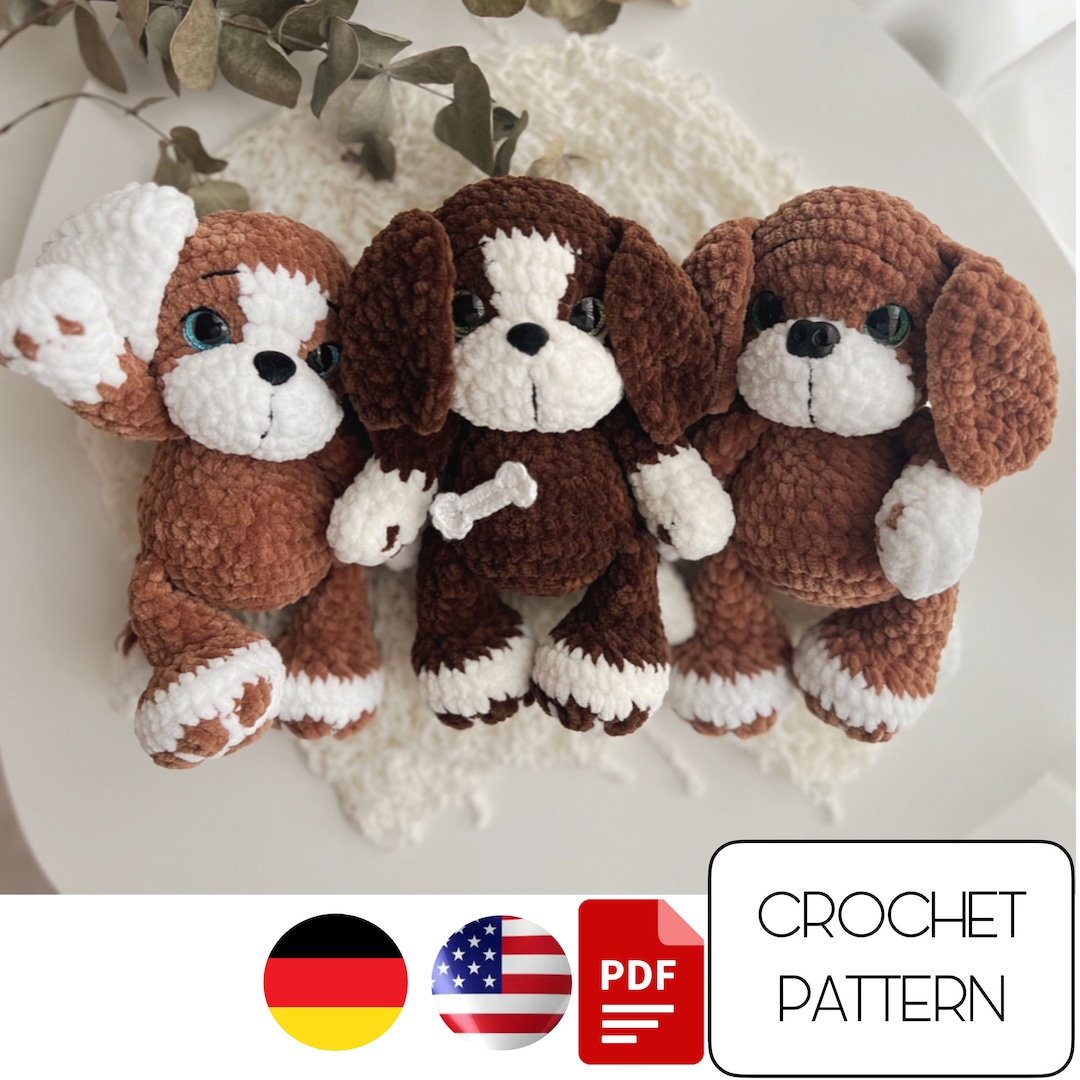 Puppy Amigurumi Crochet Pattern - Plush Dog PDF Pattern - Crochet ...