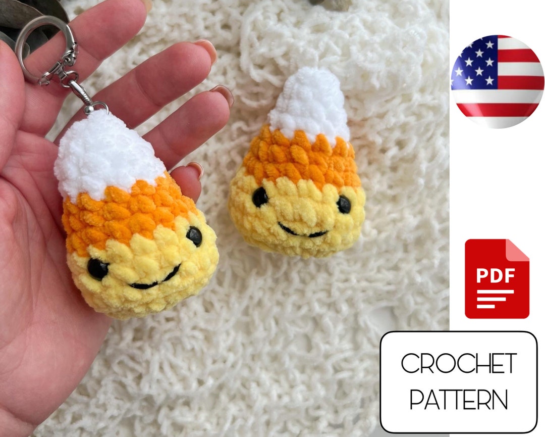 Crochet Candy Corn Keychain NO SEW Amigurumi Pattern - Etsy