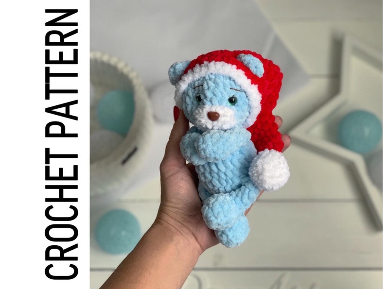 Crochet Christmas Bear Toy Pattern Amigurumi Little Teddy | Etsy