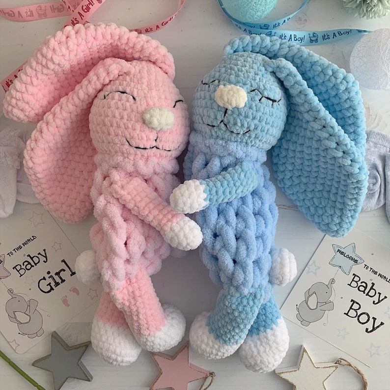 Crochet Bunny Comforter Toy Pattern Crochet Rabbit Amigurumi - Etsy