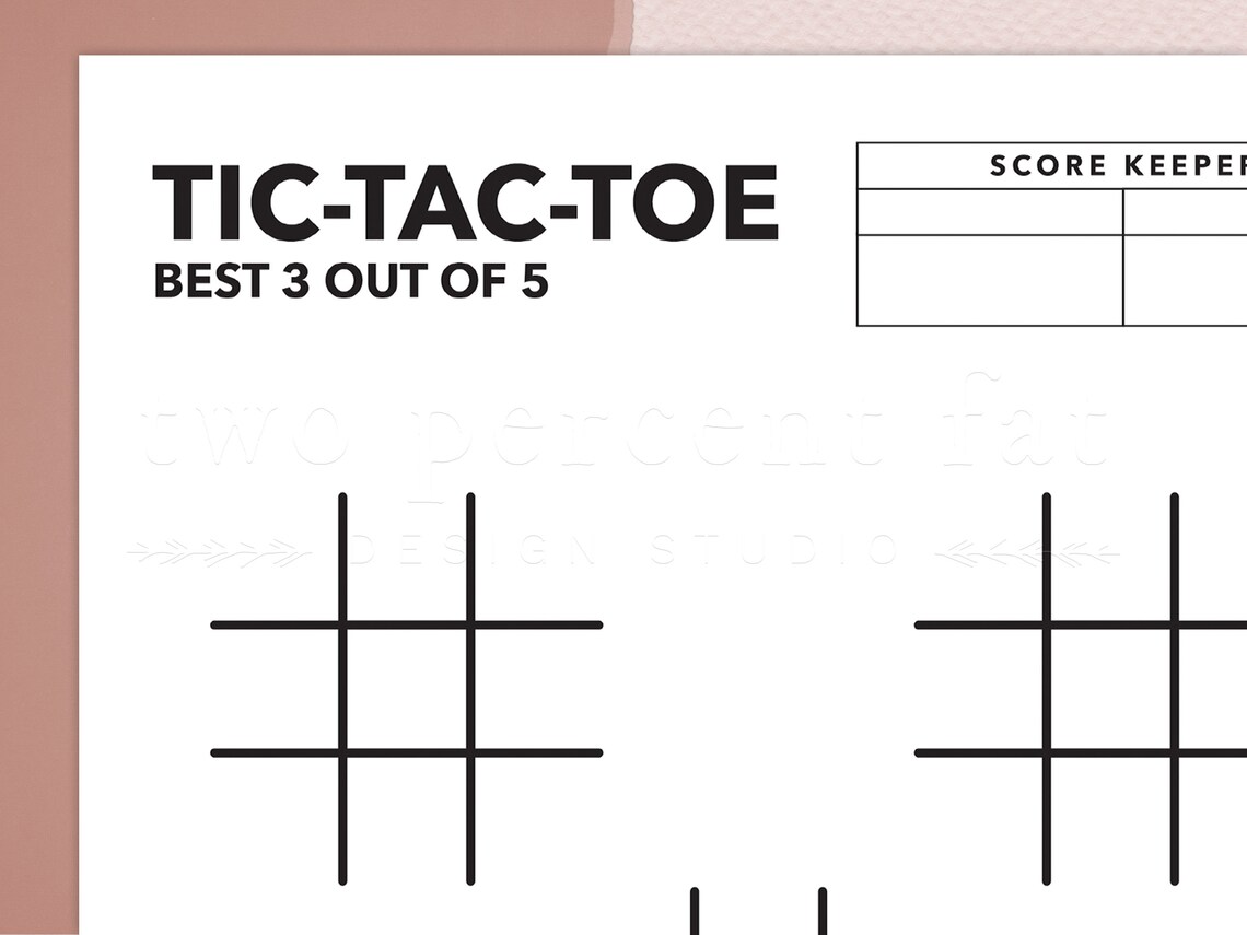 Tic Tac Toe Printable Board Game Board Game Template Blank - Etsy