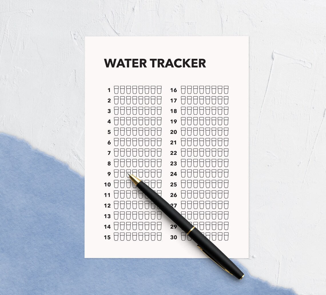 Printable Water Tracker, Water Tracker, Water Log 8.5" X 11" - Etsy
