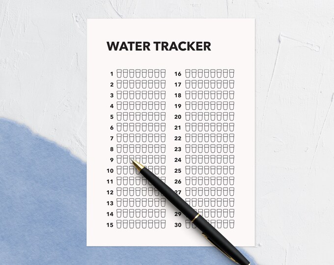 Printable Water Tracker Water Tracker Water Log 8.5 X - Etsy