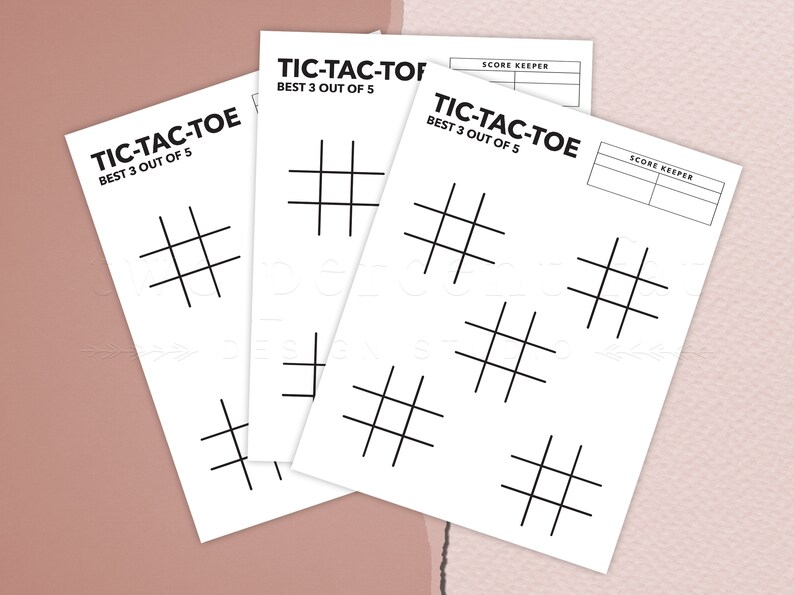 Tic Tac Toe Printable Board Game Board Game Template Blank - Etsy