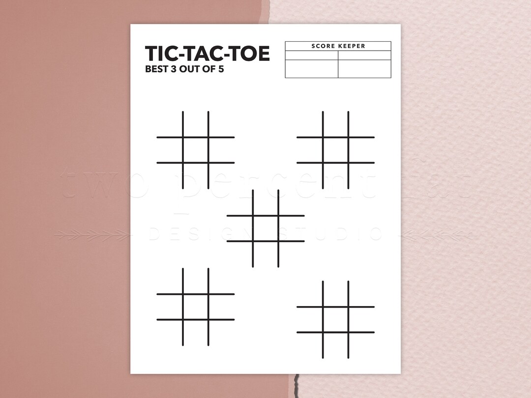 Tic Tac Toe, Printable Board Game, Board Game Template, Blank Board ...