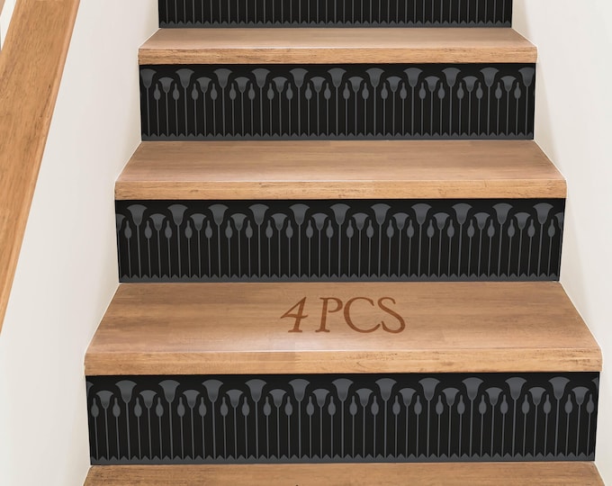 Art Deco Stair Riser Decals: Geometric Vinyl Stair Wraps (4PCS) - Etsy