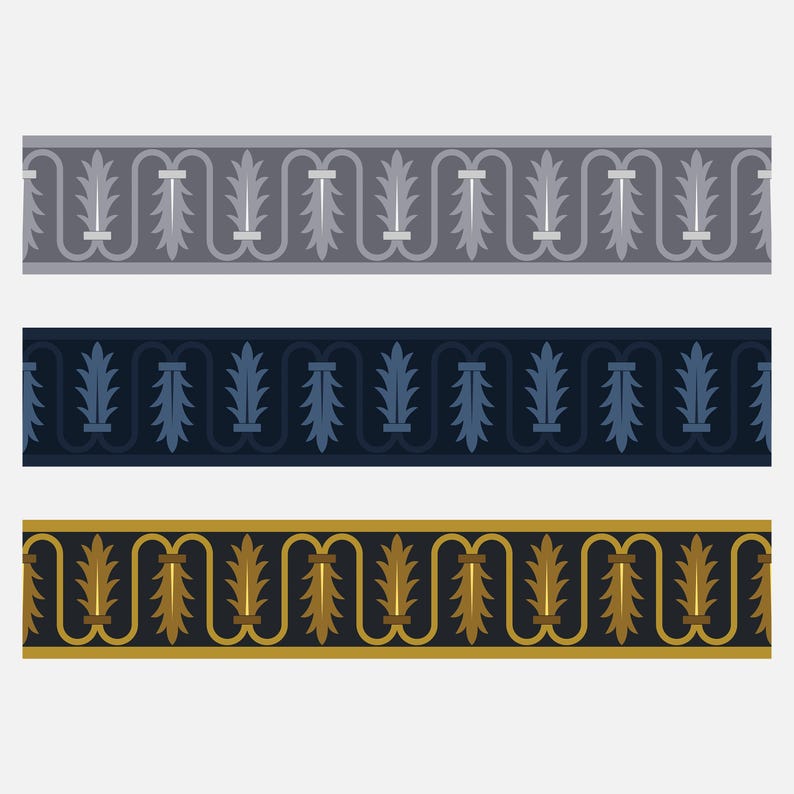 Peel and Stick Art Deco Wallpaper Border: Leaf Scroll Wall Border - Etsy