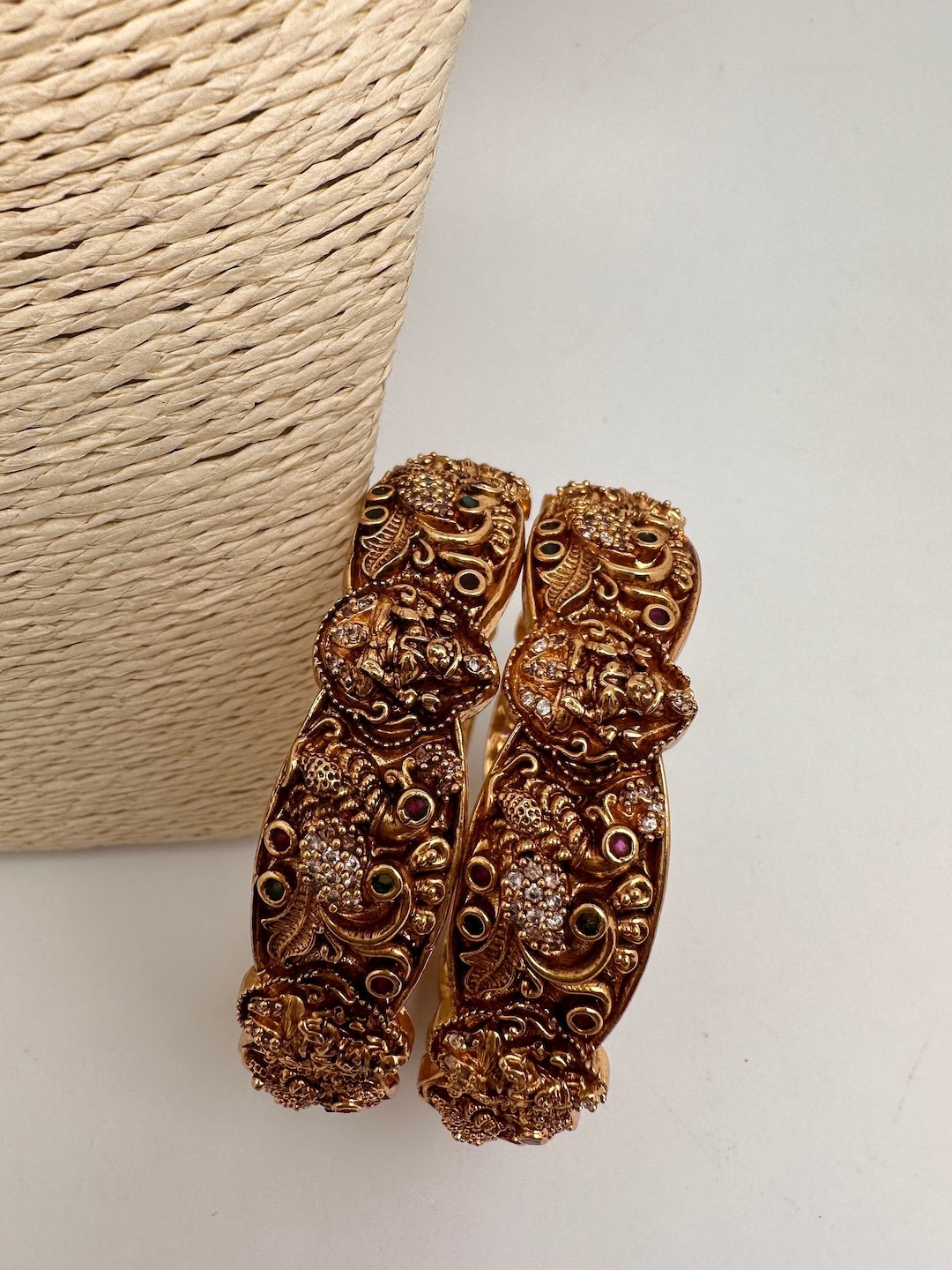 Nakshi Goddess Lakshmi Bangles/temple Jewelry/one Gram Gold Bangles ...