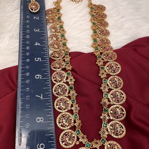 Bottu Mala Long Necklace/indian Traditional Kempu Necklace - Etsy