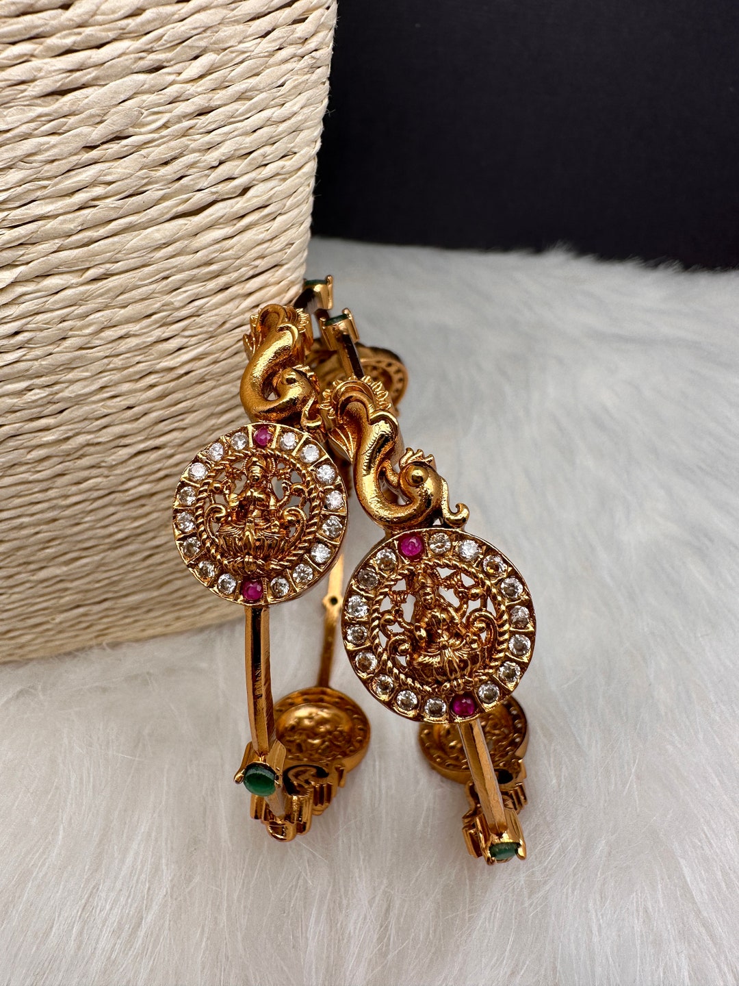 Matte Goddess Lakshmi Bangles, Indian Bangles - Etsy