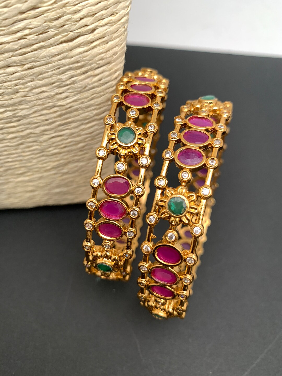 Matte Multi Stone Bangles ,indian Bangles, Pakistani Jewelry, Bracelet ...