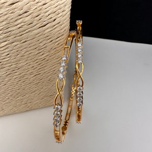 American Diamond Gold Bangles ,indian Bangles, Pakistani Jewelry, CZ Bangles - Etsy