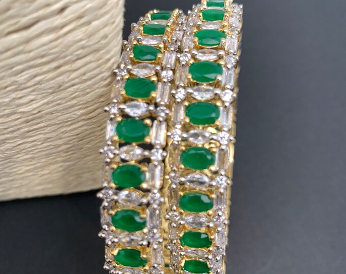 Indian Bangles, Pakistani Jewelry, Emerald Bangles, Green Bangles ...