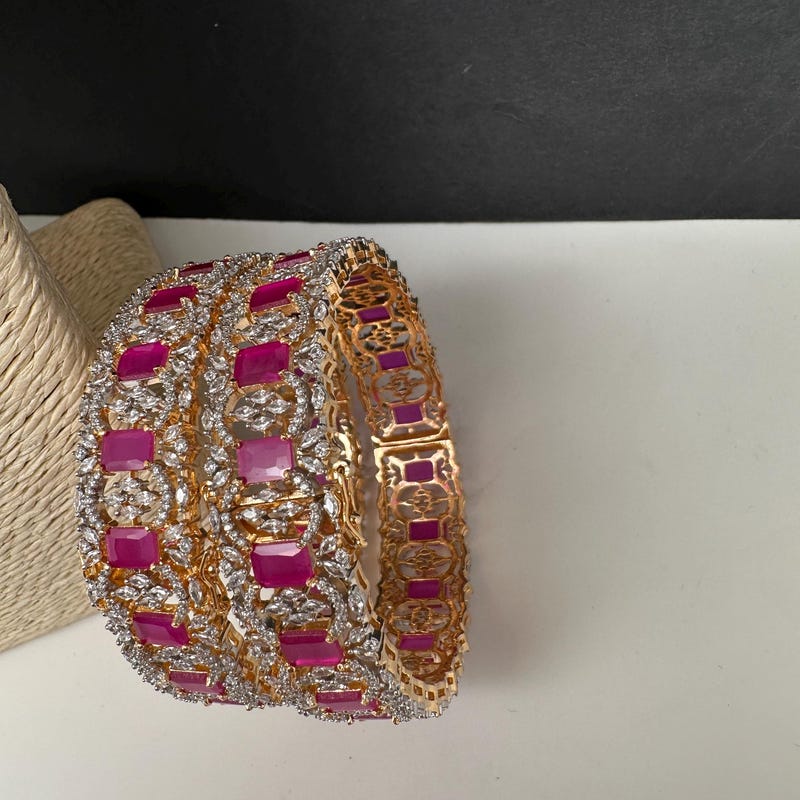 Bangles for Women in Ruby - Etsy