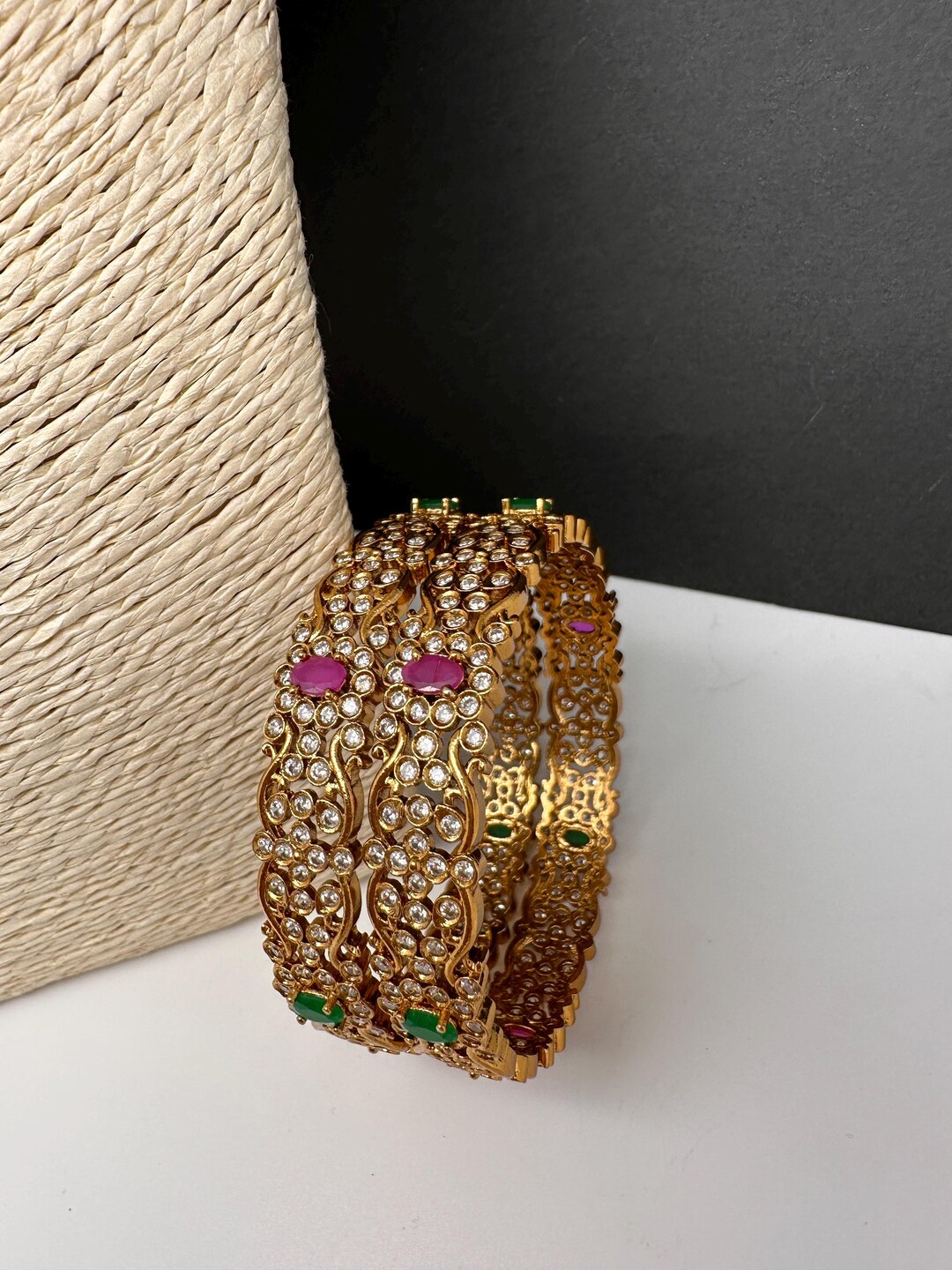 Bangles Matte CZ Multi Color Indian Jewelry - Etsy