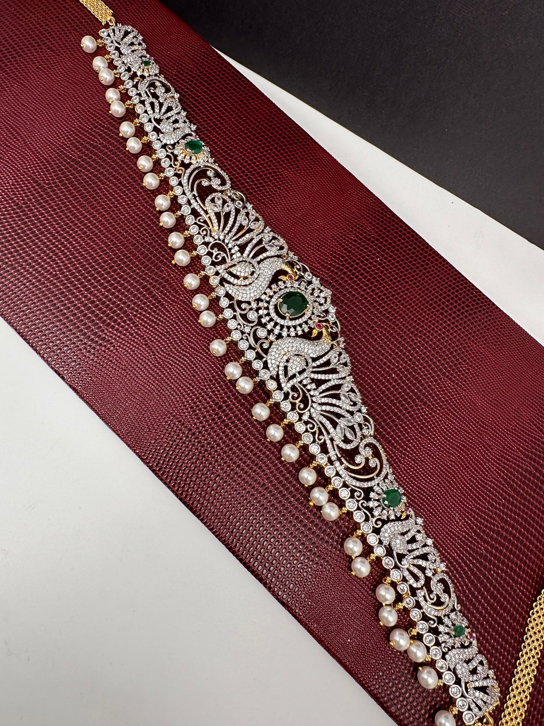 Saree Belt/waist Chain/ Kamarbandh/vadanam/kamarpatta/ad Emerald Green ...