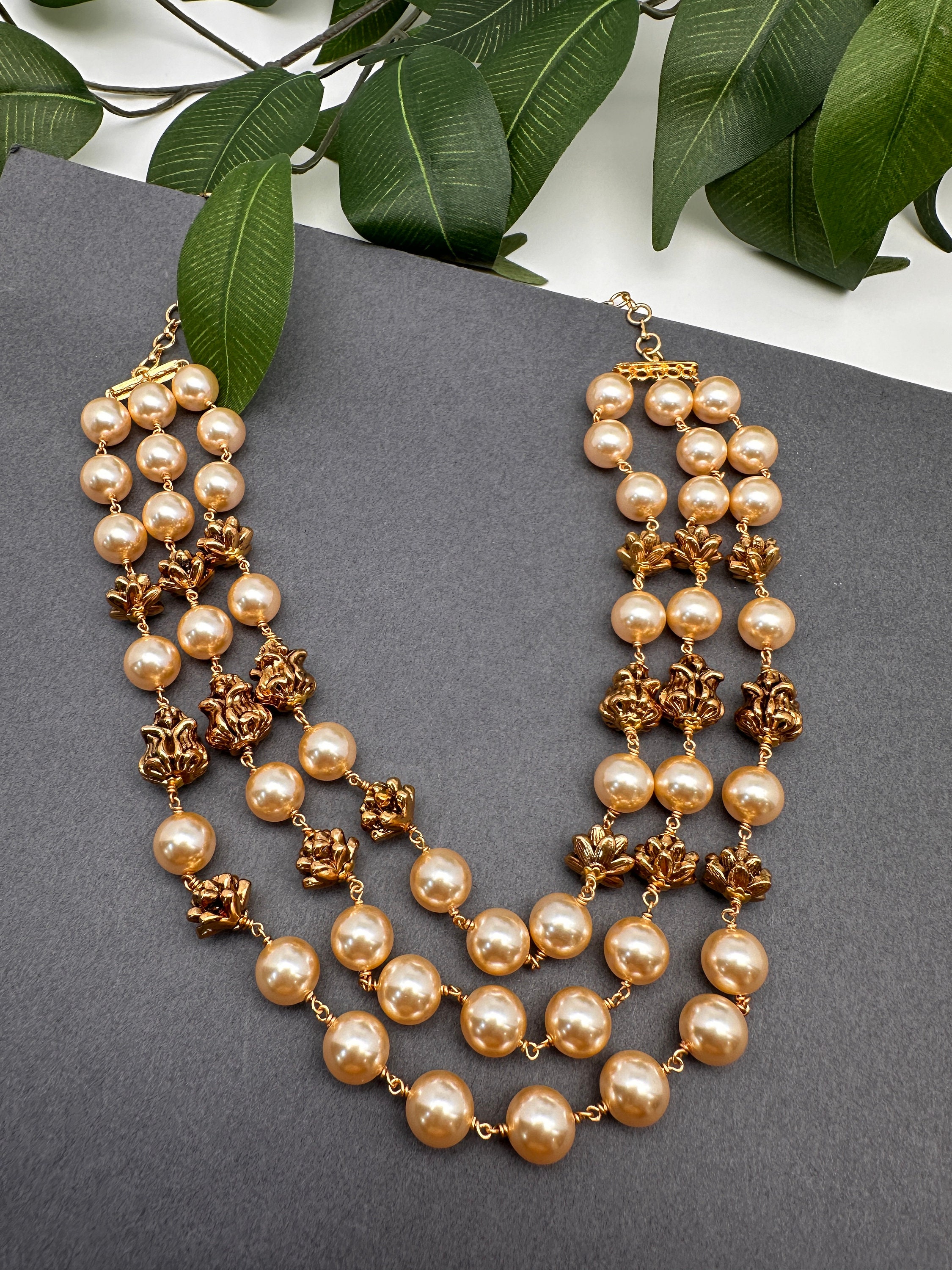 Pearls Nakshi Ball Mala Necklace /indian Jewelry - Etsy