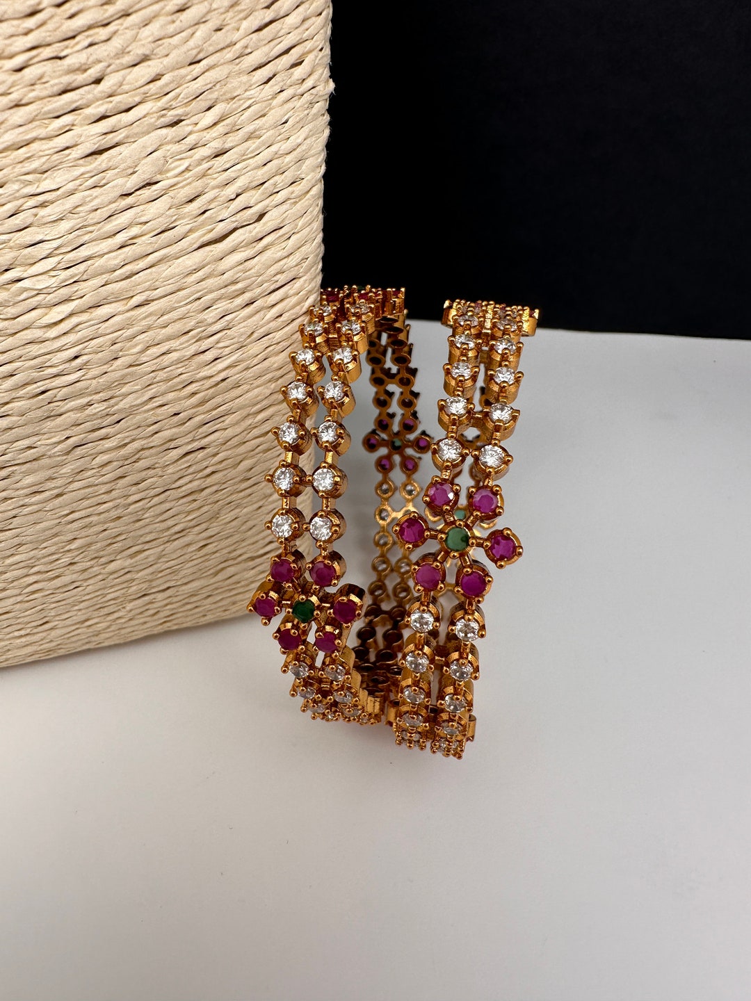 Matte Multi Color Stone Bangles Indian Jewelry Bracelet Pakistani ...