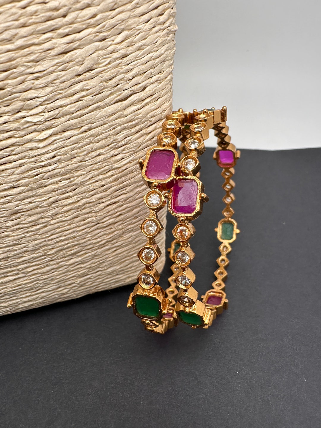 Matte Multi Stone Bangles ,indian Bangles Bracelet - Etsy