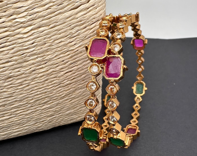 Matte Multi Stone Bangles ,indian Bangles Bracelet - Etsy