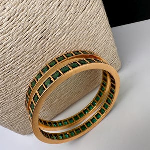 Green Gold Bangles ,indian Bangles, Pakistani Jewelry, Bracelets - Etsy