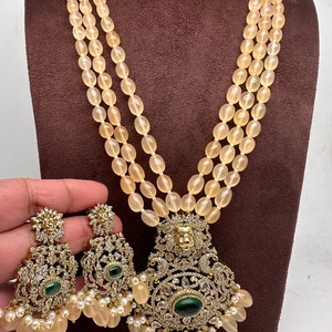 Yellow Beads Necklace, Sabhysachi Inspired Indian Long Necklace ...