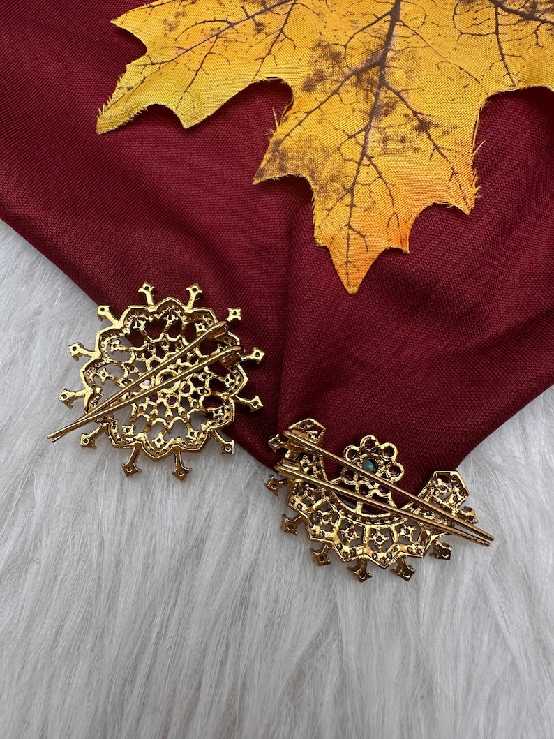 Kempu Sun Moon Hair Jada Billa Pins: Indian Hair Jewelry Accessories - Etsy
