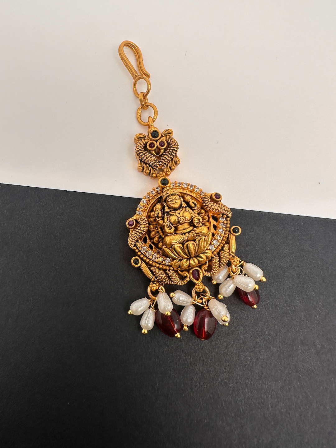 Matte Mang Tikka, Indian Goddess Lakshmi Tika, Indian Forehead Jewelry ...