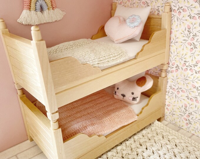 Modern Bunk Bed for Miniature Dolls House Convertible Into Single Beds ...