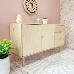 Miniature Sideboard for Modern Dollhouse - Wooden Scandi Style Unit ...