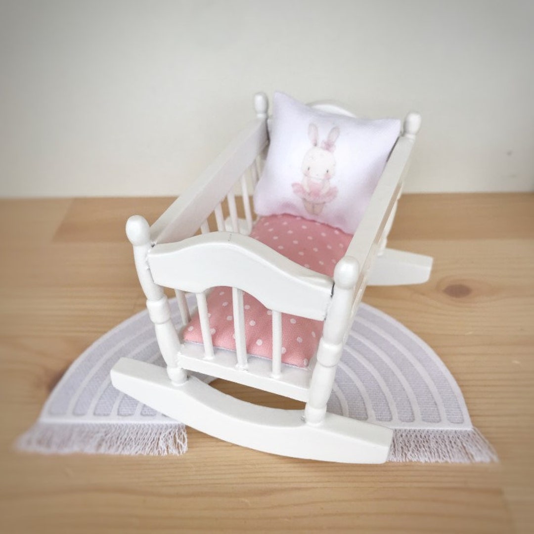 White Wooden Cradle for Modern Miniature Dolls House 1/12 1:12 Scale - Etsy