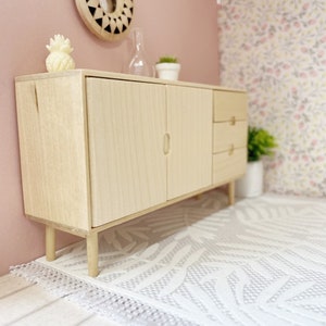 Miniature Sideboard for Modern Dollhouse - Wooden Scandi Style Unit ...