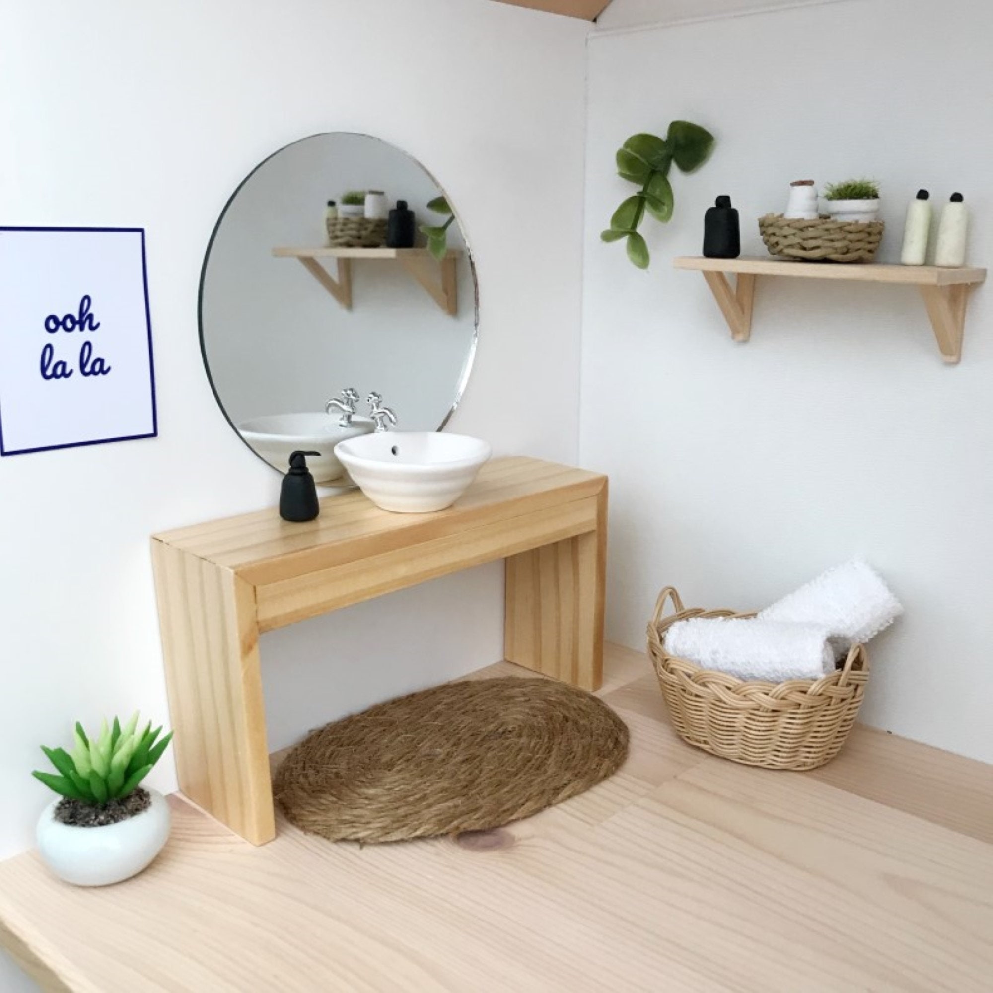 Wood Bathroom Vanity for Modern Dollhouse 12th Scale - Etsy