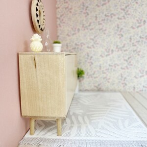 Miniature Sideboard for Modern Dollhouse - Wooden Scandi Style Unit ...