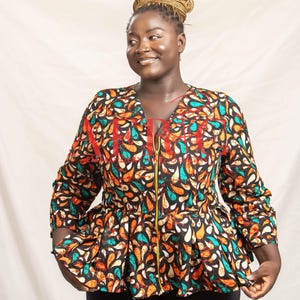 Black Multi-color Fabric | Dashiki | Female Top Dress | Ghana | Size ...