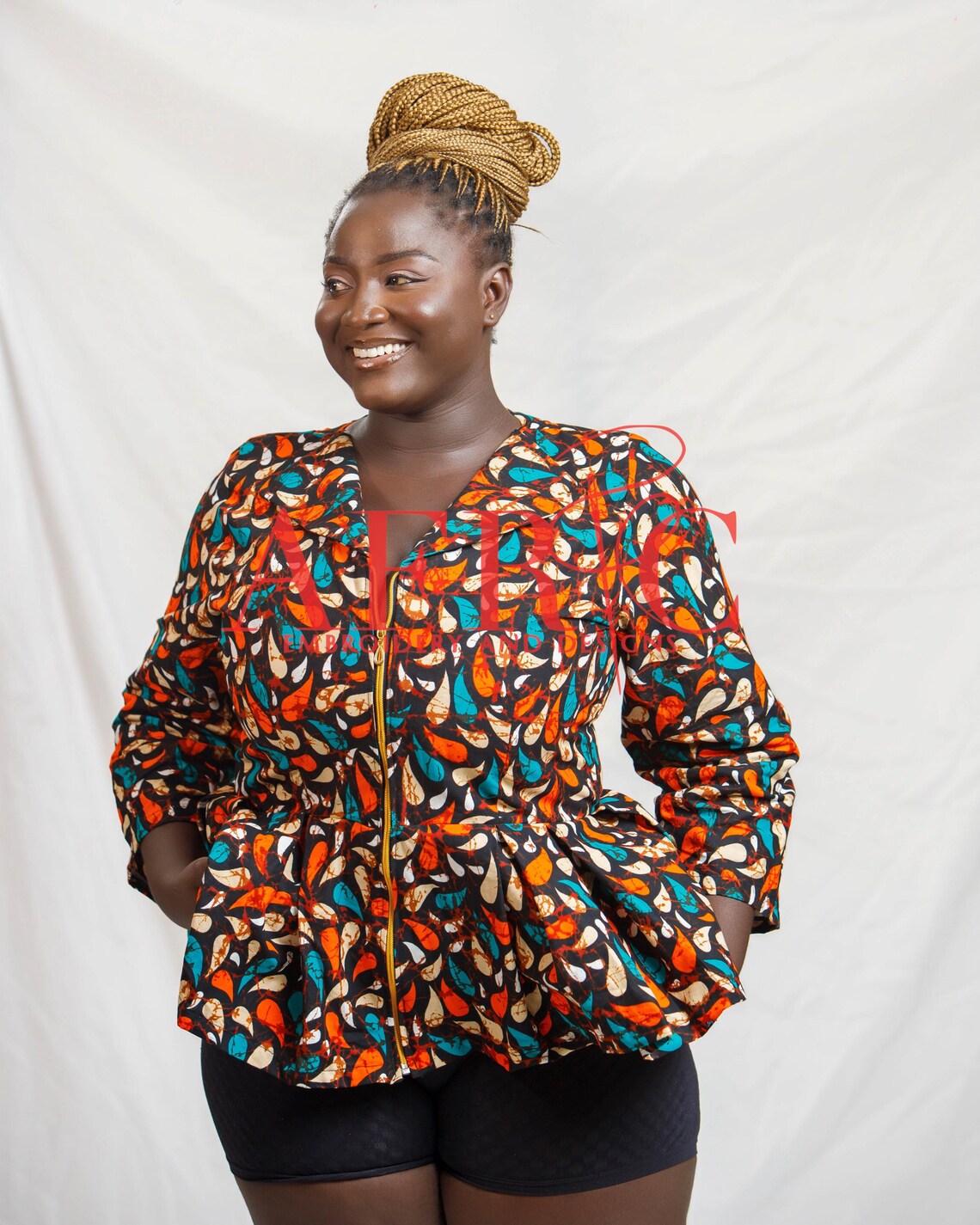 Black Multi-color Fabric | Dashiki | Female Top Dress | Ghana | Size ...