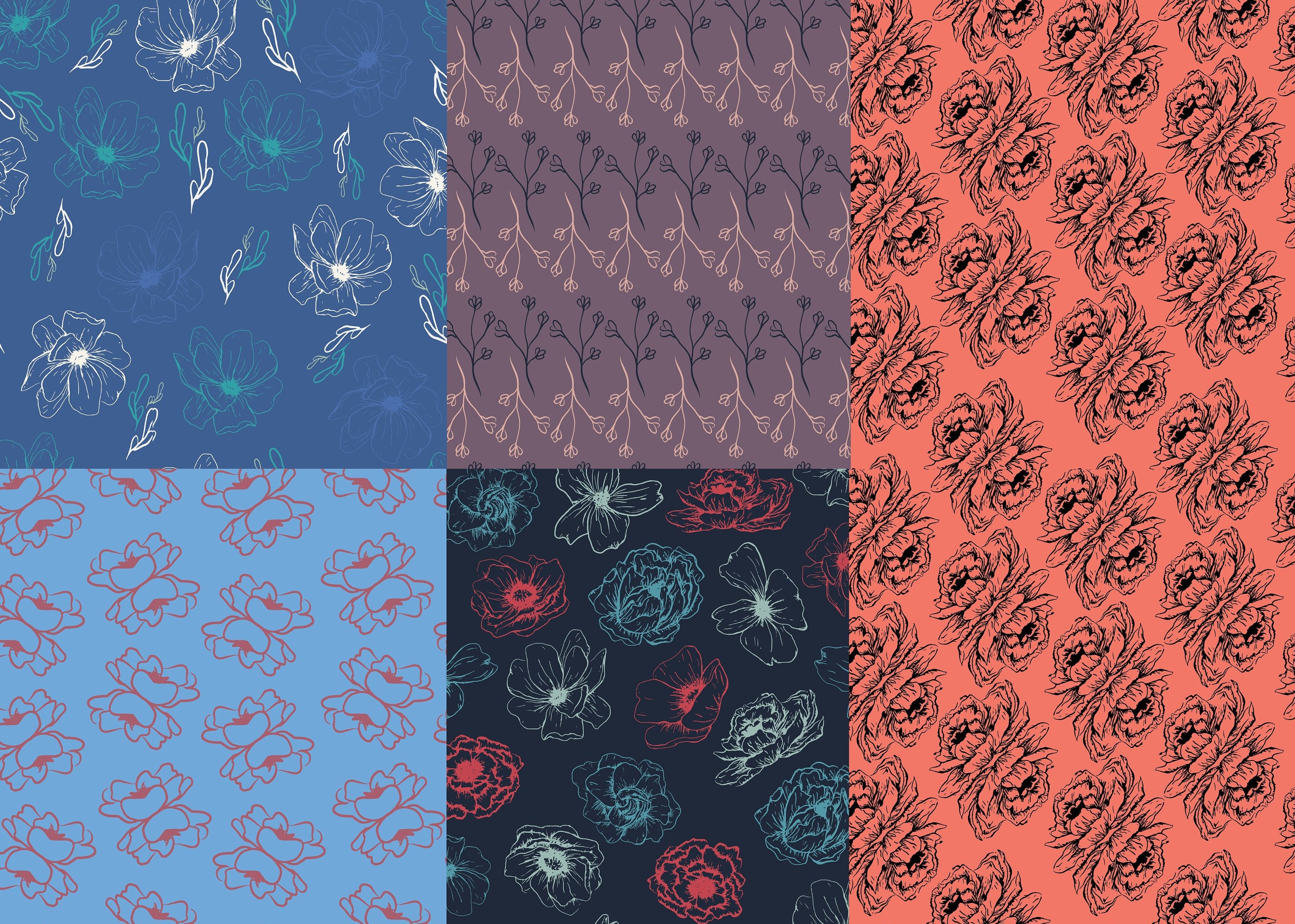 Motifs et éléments floraux sweet Escape vectoriels - Etsy France