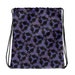 Drawstring Bag With Illustrated Axolotl Symmetrical Pattern in Purple ...