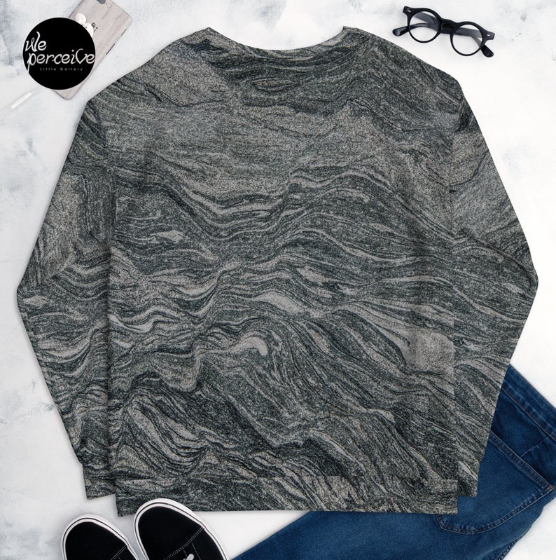 Rock Texture in Grey Essential Sweatshirt With Brushed Fleece Fabric ...