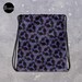 Drawstring Bag With Illustrated Axolotl Symmetrical Pattern in Purple ...
