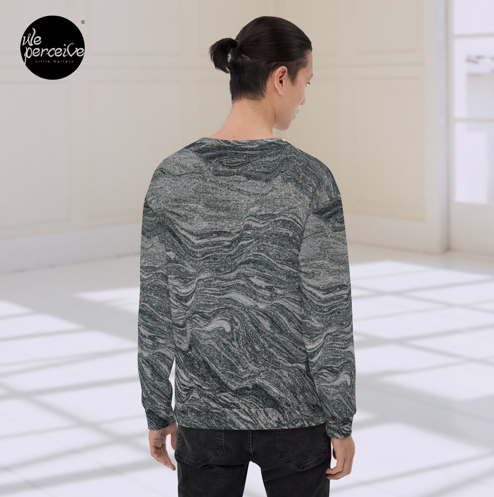 Rock Texture in Grey Essential Sweatshirt With Brushed Fleece Fabric ...