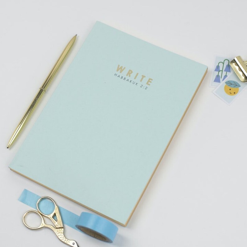 Luxury Pale Blue Gold Edge Notebook - Etsy