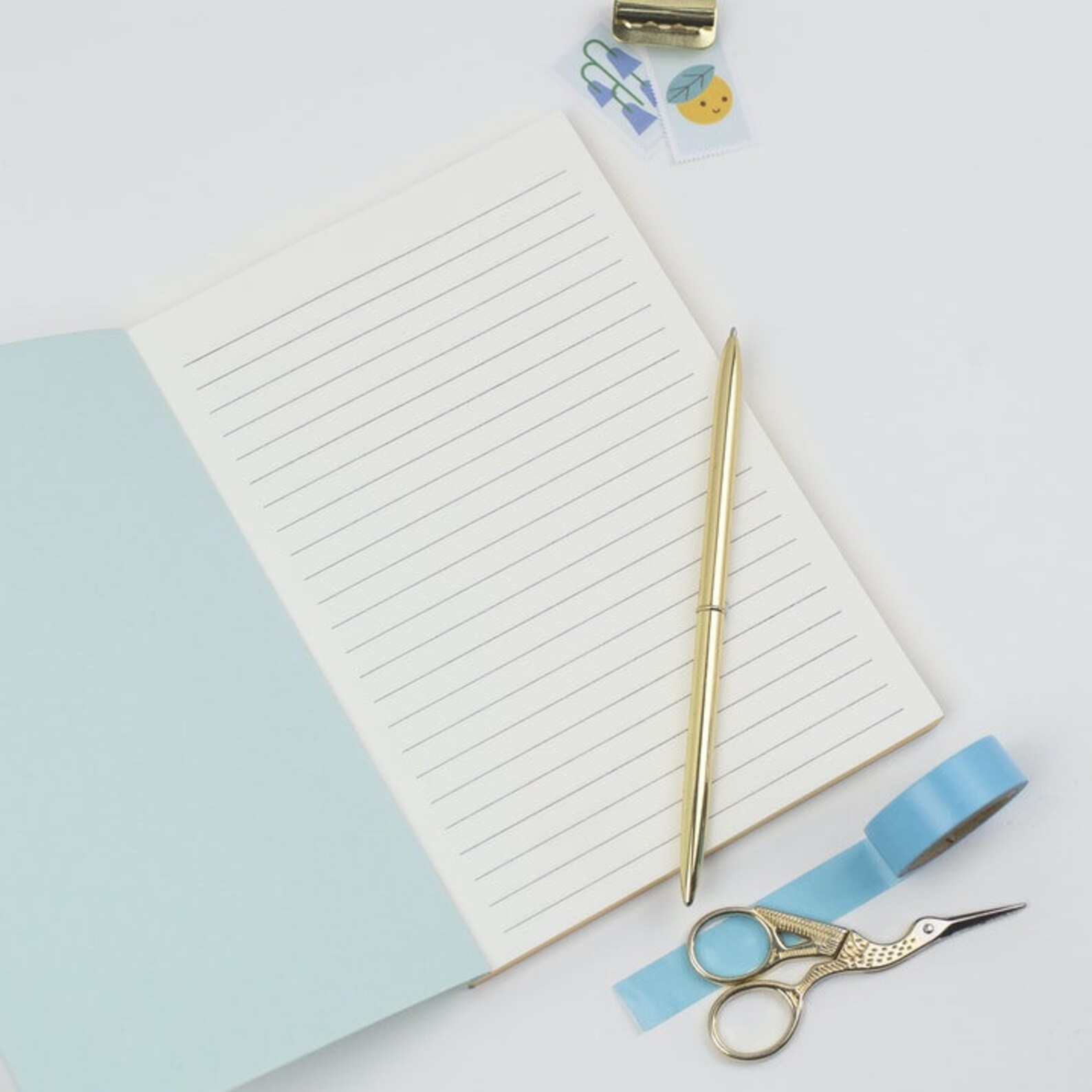 Luxury Pale Blue Gold Edge Notebook - Etsy