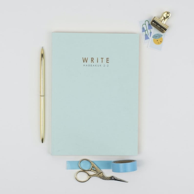 Luxury Pale Blue Gold Edge Notebook - Etsy