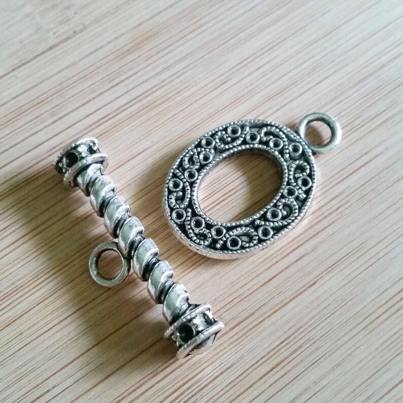 Extra Large Toggle Clasp Antique Silver Fancy Unique - Etsy